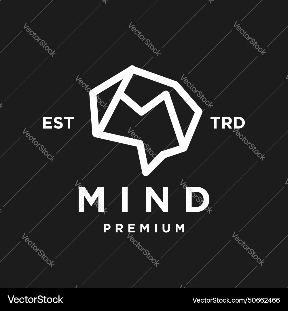 Brain mind m letter logo icon design Royalty Free Vector