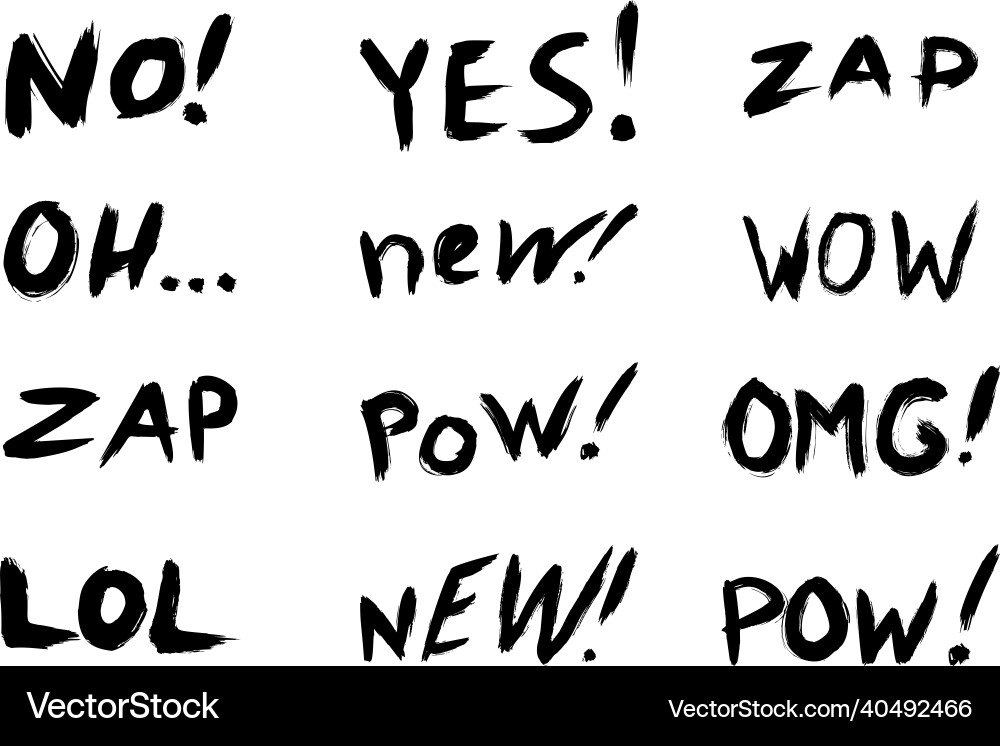 Collection of comic phrases Royalty Free Vector Image