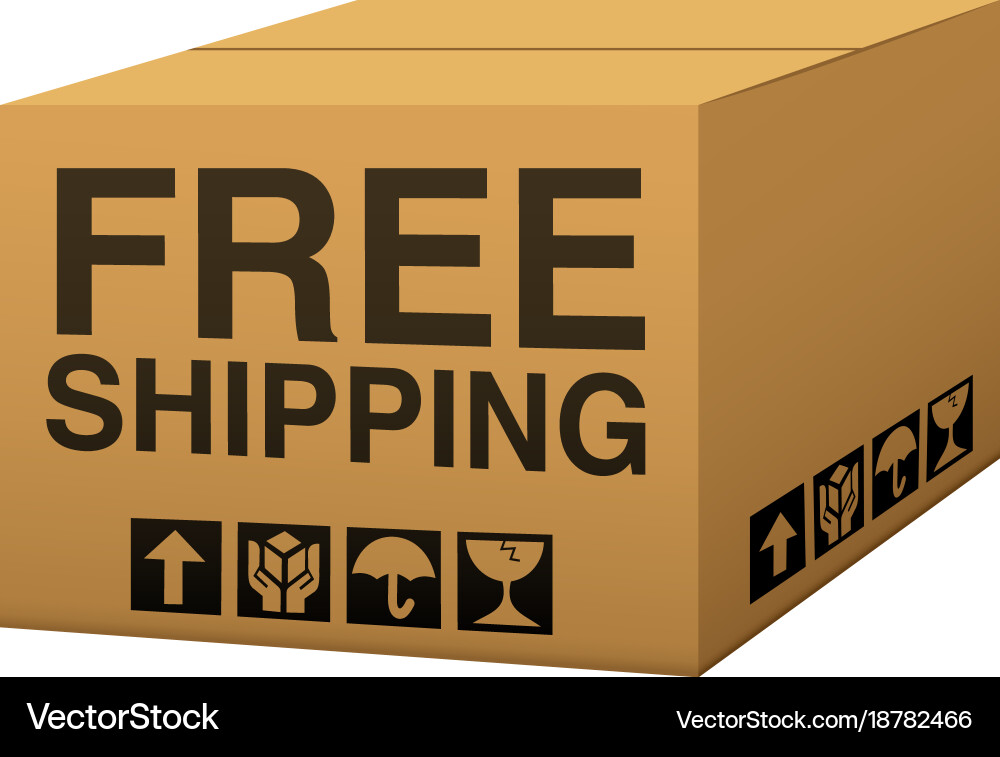 Free Shipping Box Icon Royalty Free Vector Image