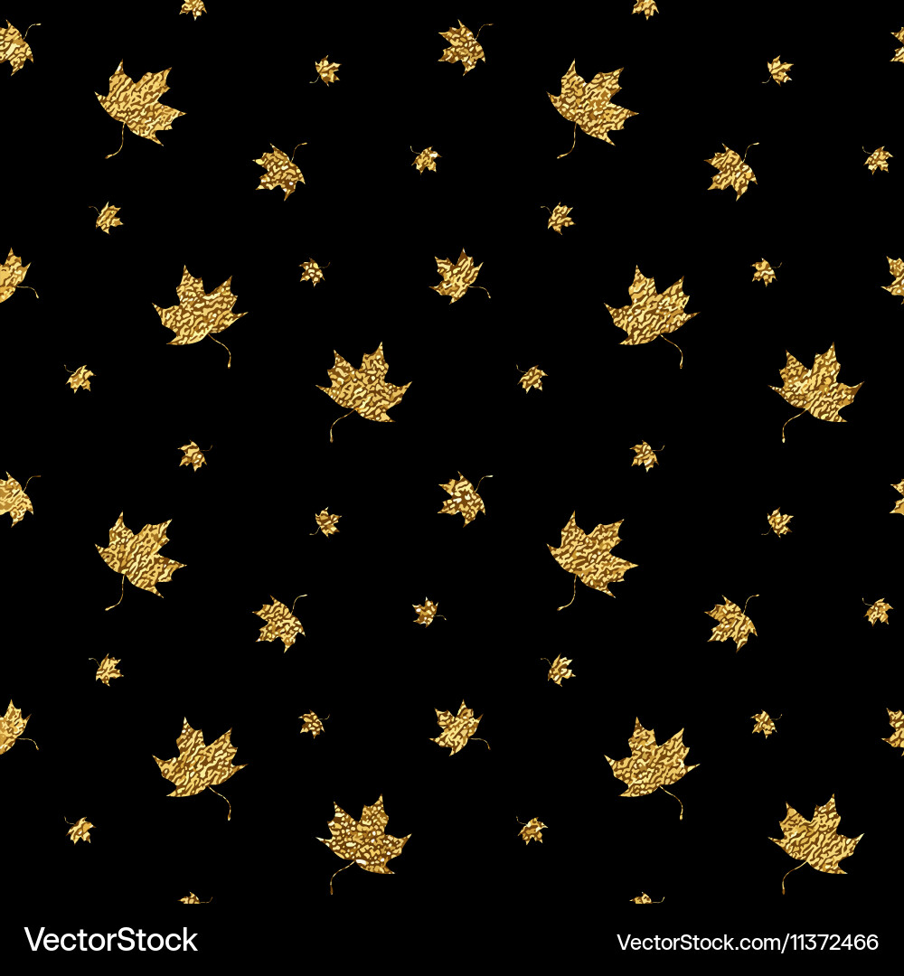 Gold leaf maple seamless pattern Royalty Free Vector Image