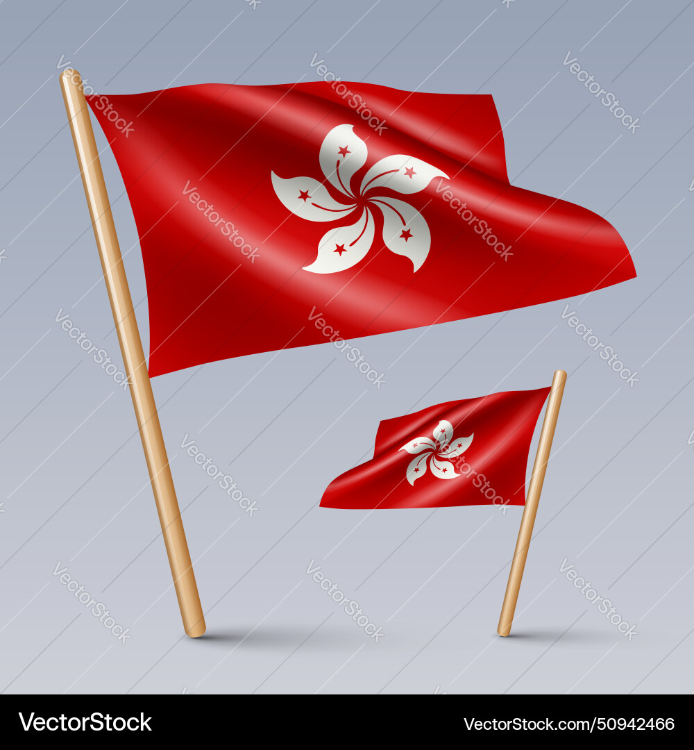 Hong kong flags Royalty Free Vector Image - VectorStock