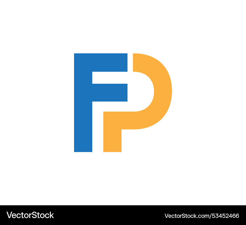 Initial fp letter logo design Royalty Free Vector Image