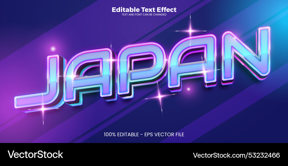 Japan editable text effect in modern trend style Vector Image