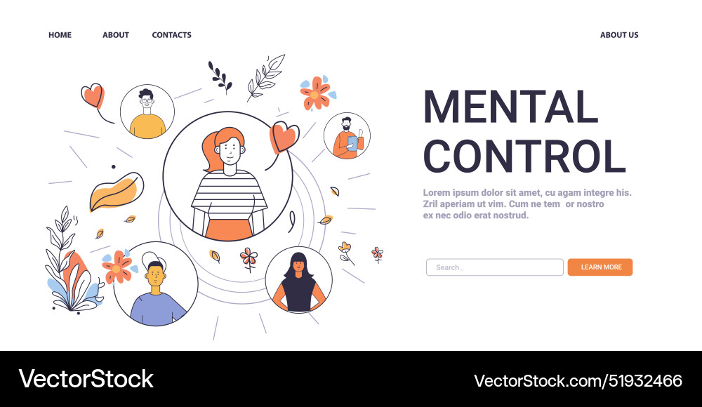 Mental health concept control Royalty Free Vector Image