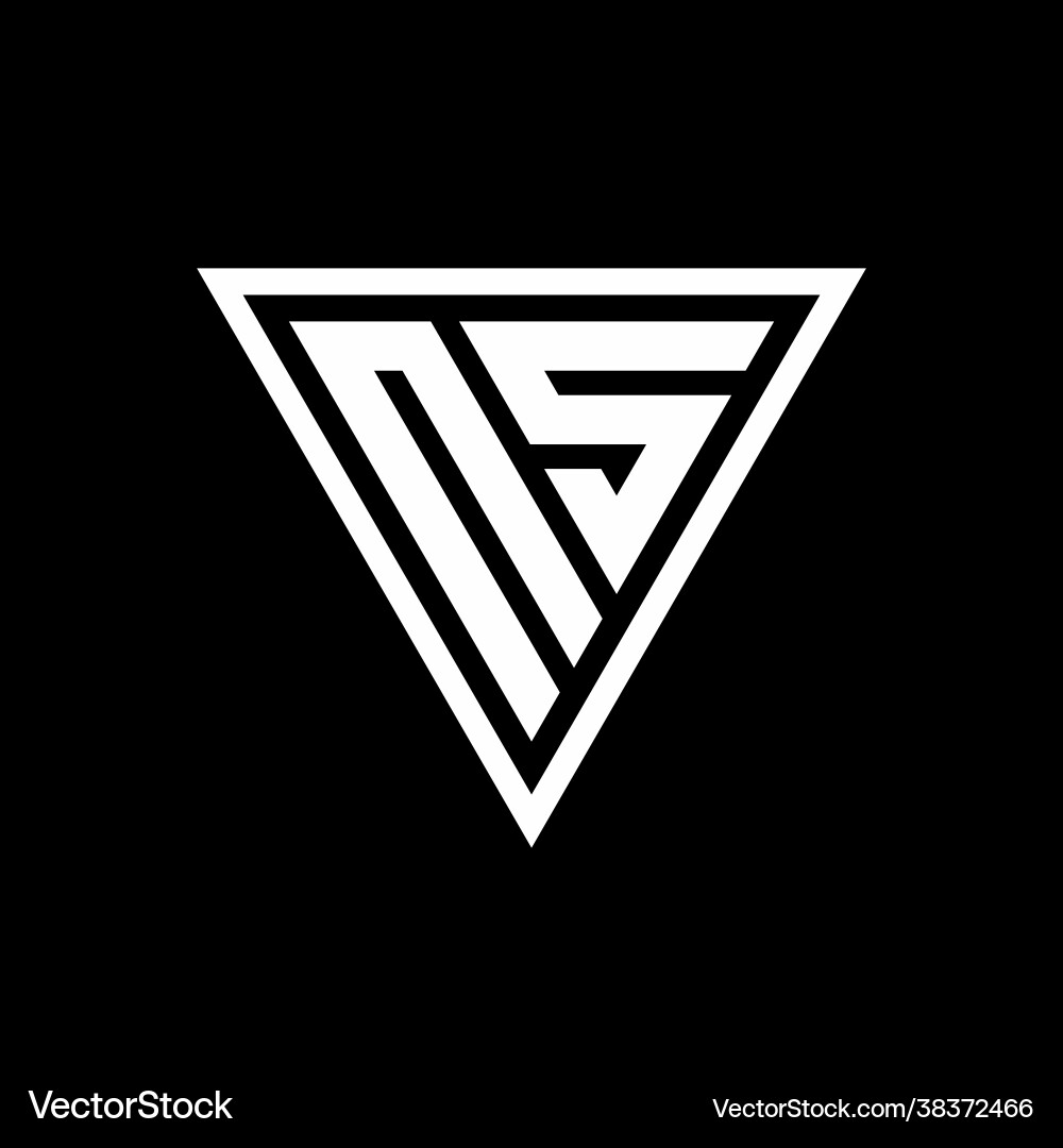 NS Monogram Logo - Triangle Shape Royalty Free Vector Image