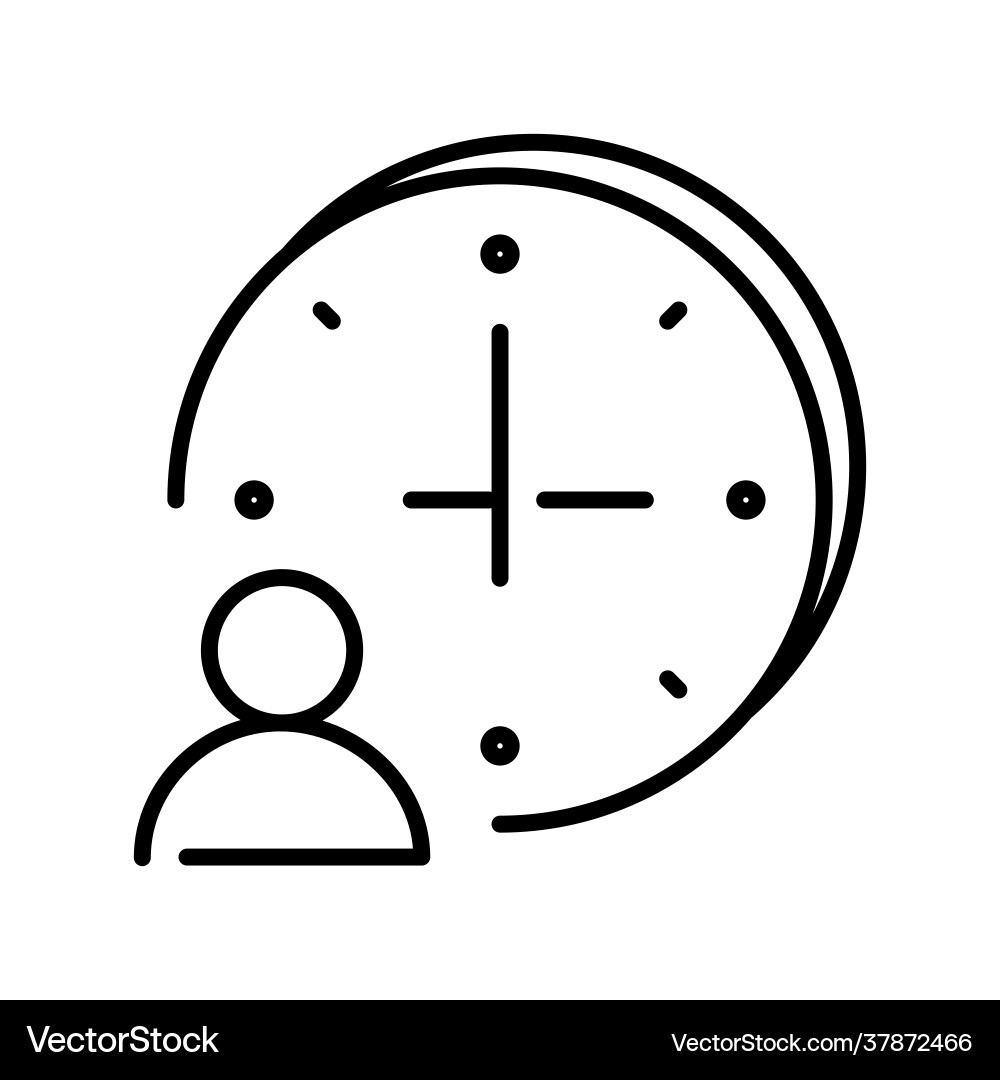 Outline working hours icon Royalty Free Vector Image