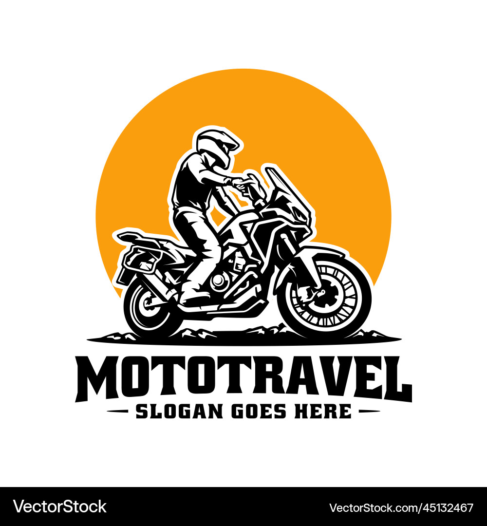Adventure motor traveler logo Royalty Free Vector Image