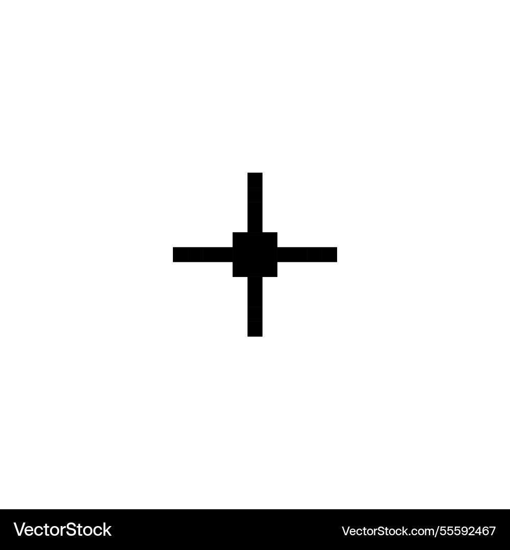 Black shooting cross shape bullseye pixel art Vector Image
