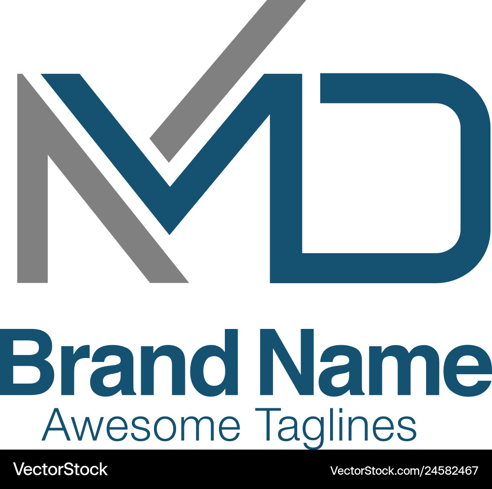 Creative initial letter md logo concept Royalty Free Vector