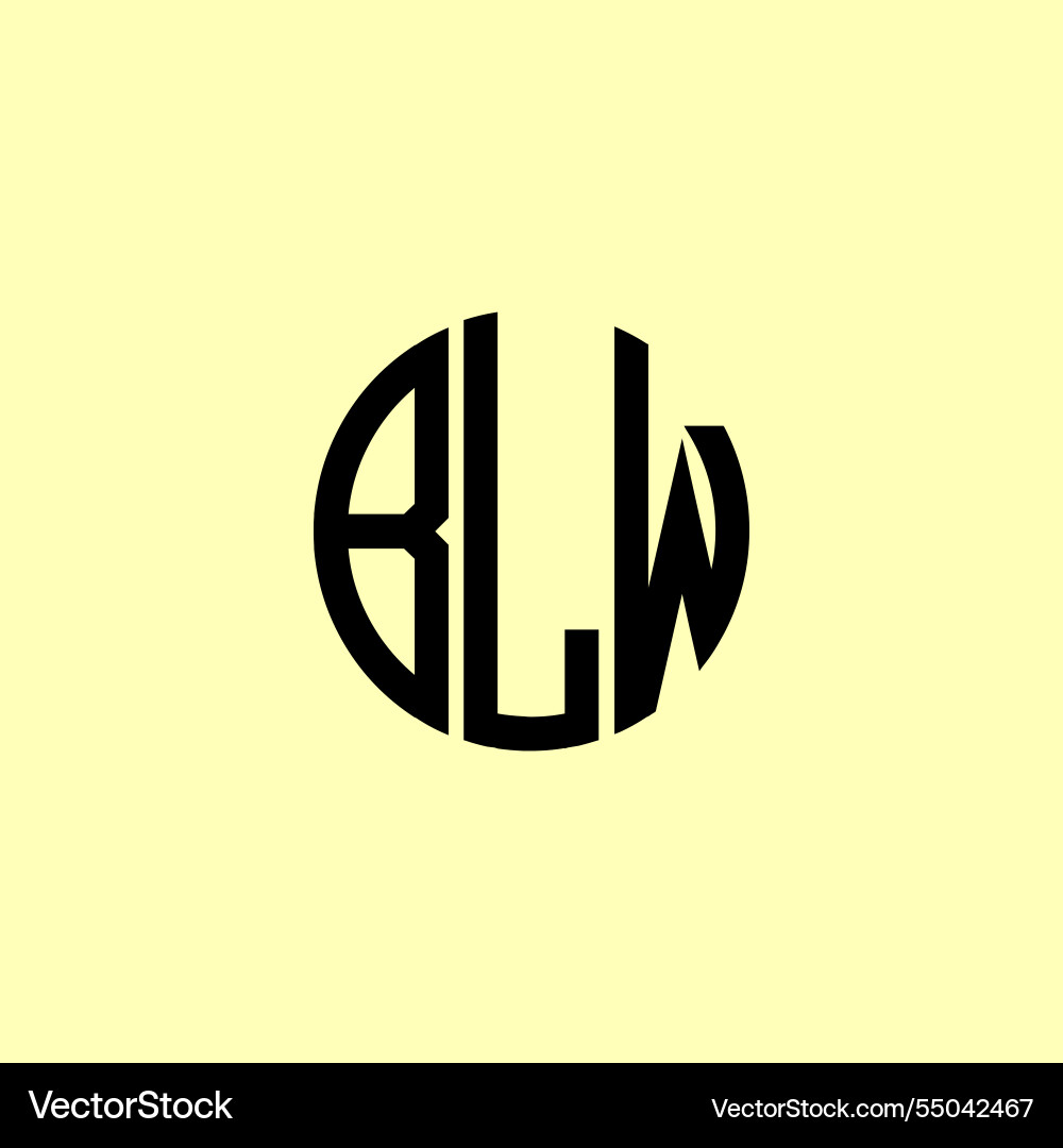 Creative rounded initial letters blw logo Vector Image