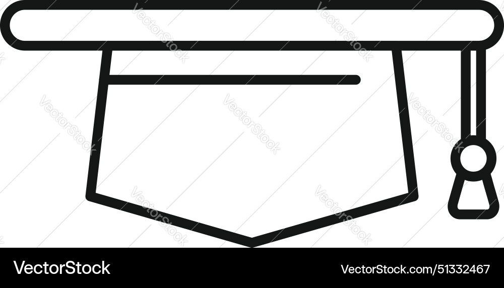 Graduation cap icon line art Royalty Free Vector Image