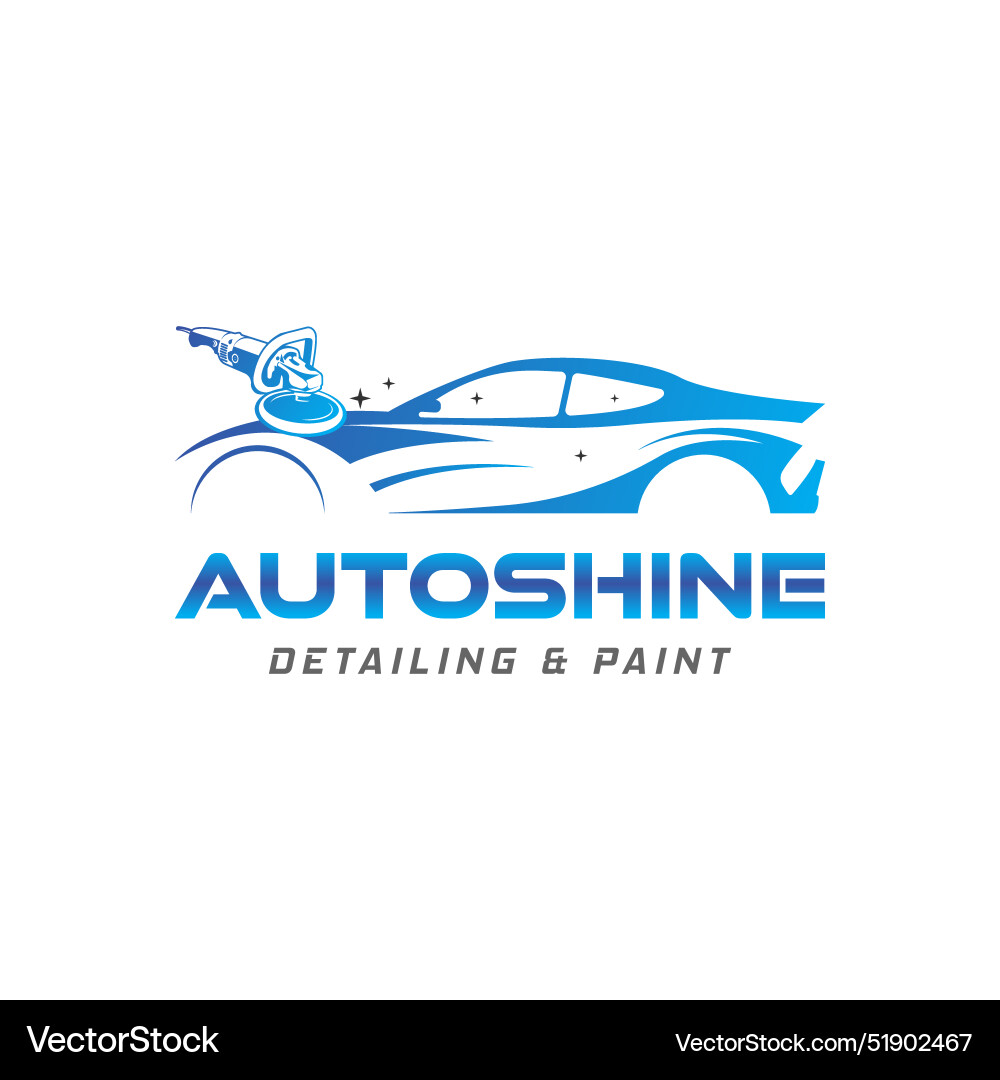 Graphic of auto detailing servis logo Royalty Free Vector