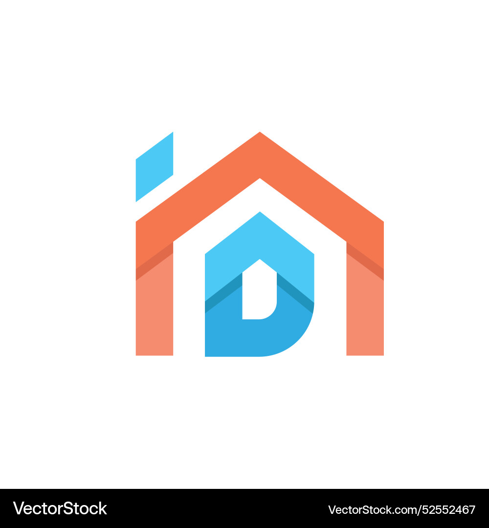 Hd letter for home decoration icon concept design Vector Image