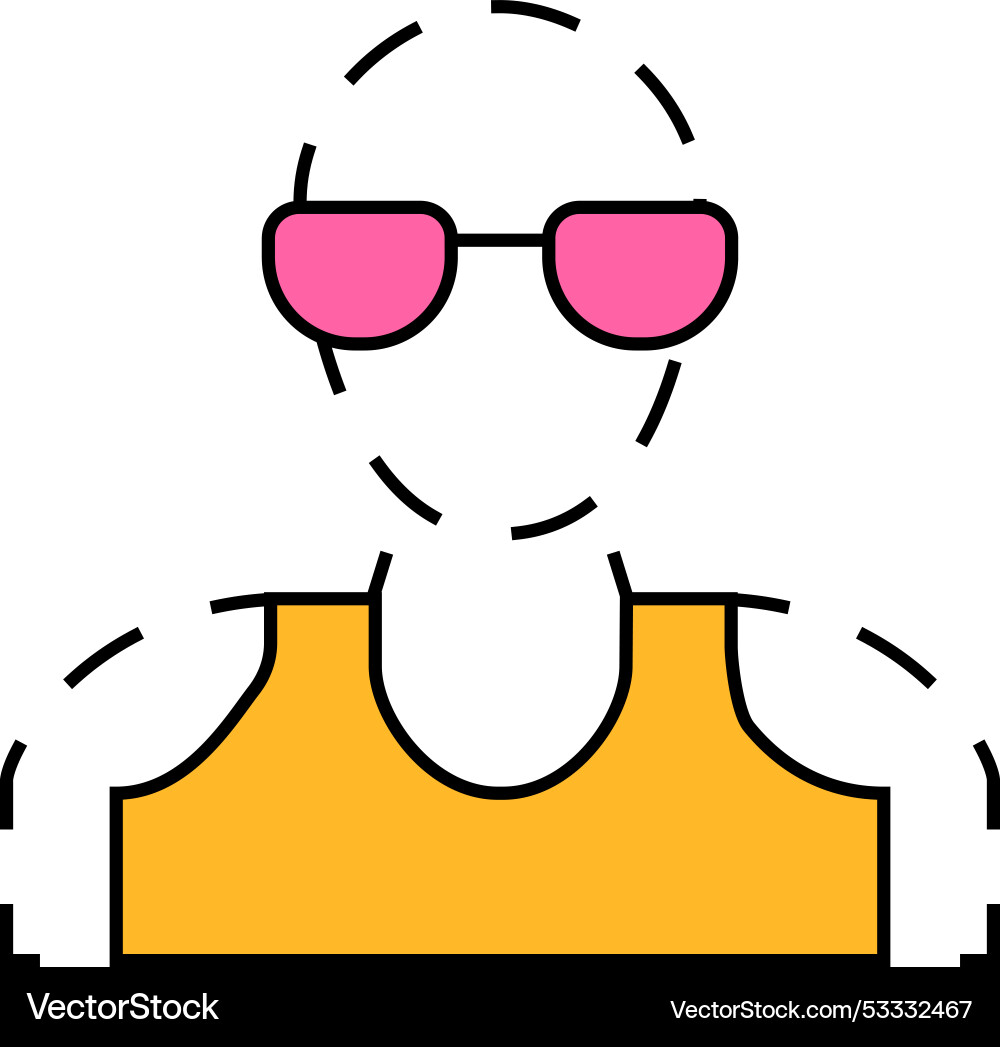 Invisible fantasy character icon color Royalty Free Vector