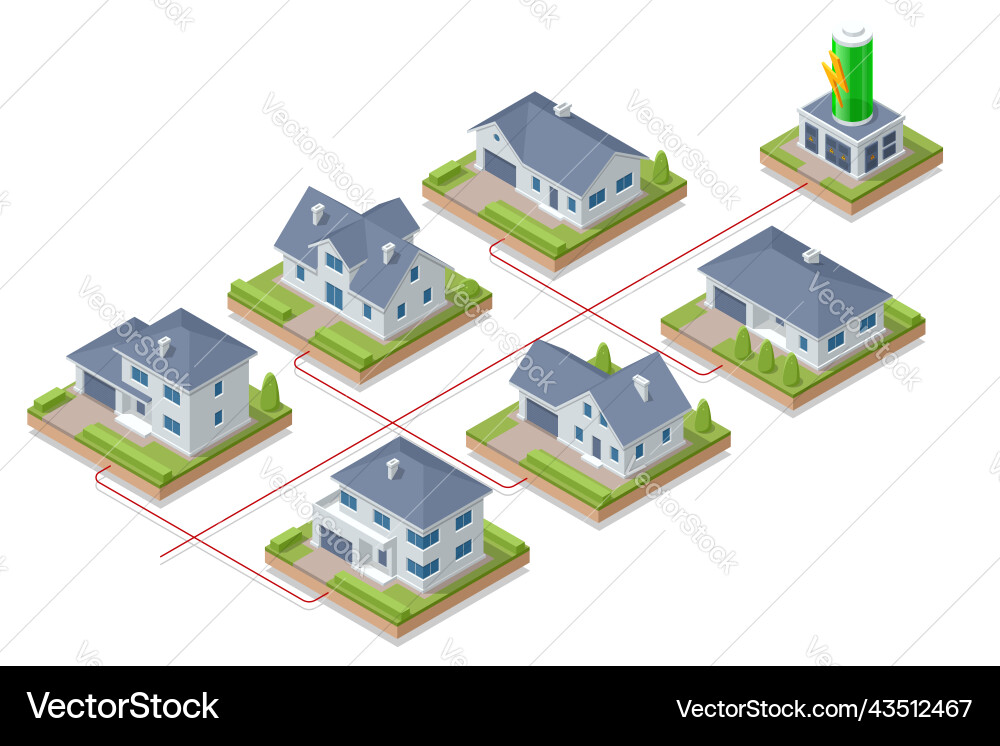 Isometric Power Grid System Royalty Free Vector Image