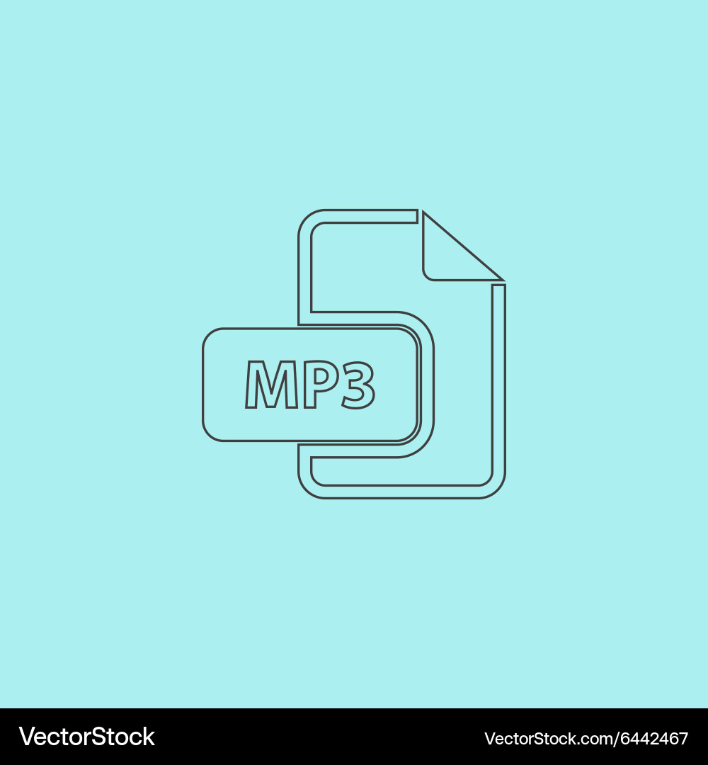 Mp3 audio file extension icon Royalty Free Vector Image