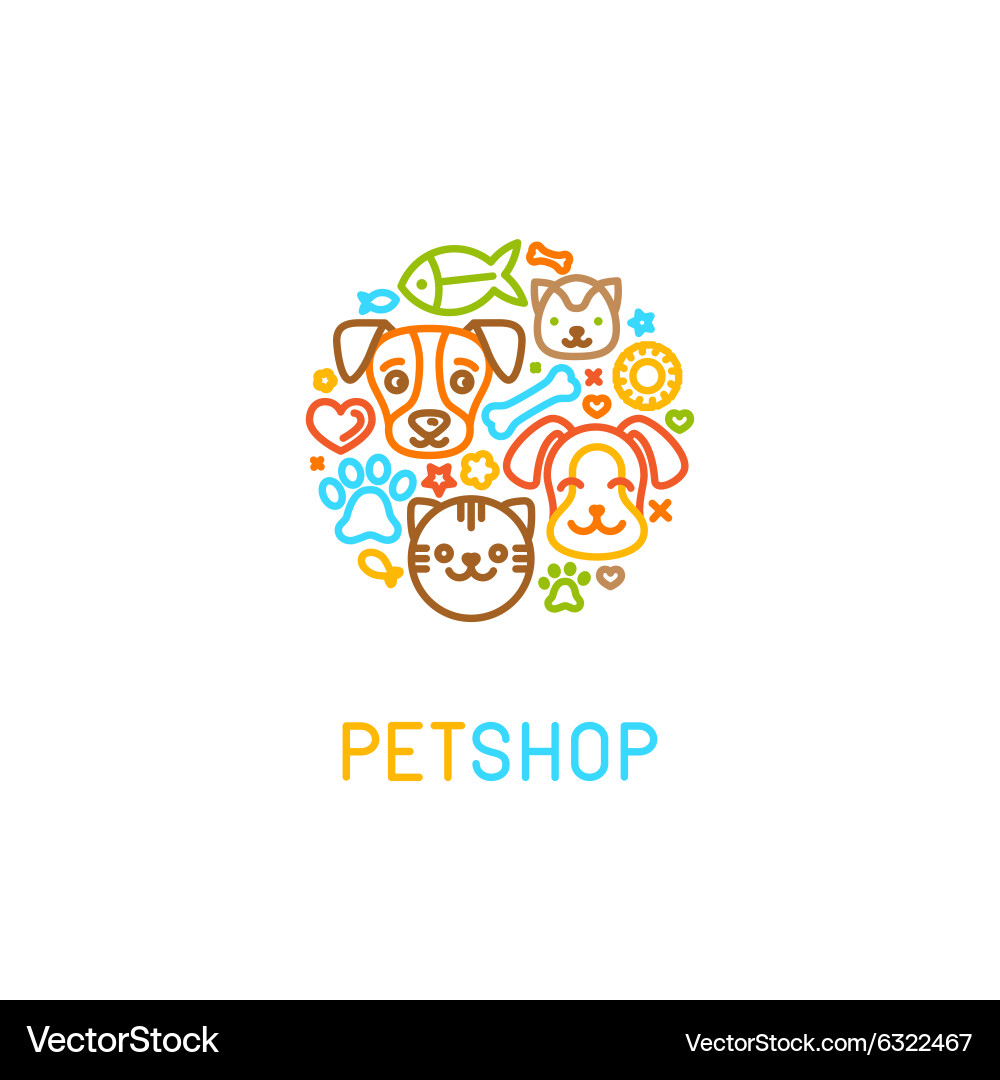 Pet logo design elements Royalty Free Vector Image