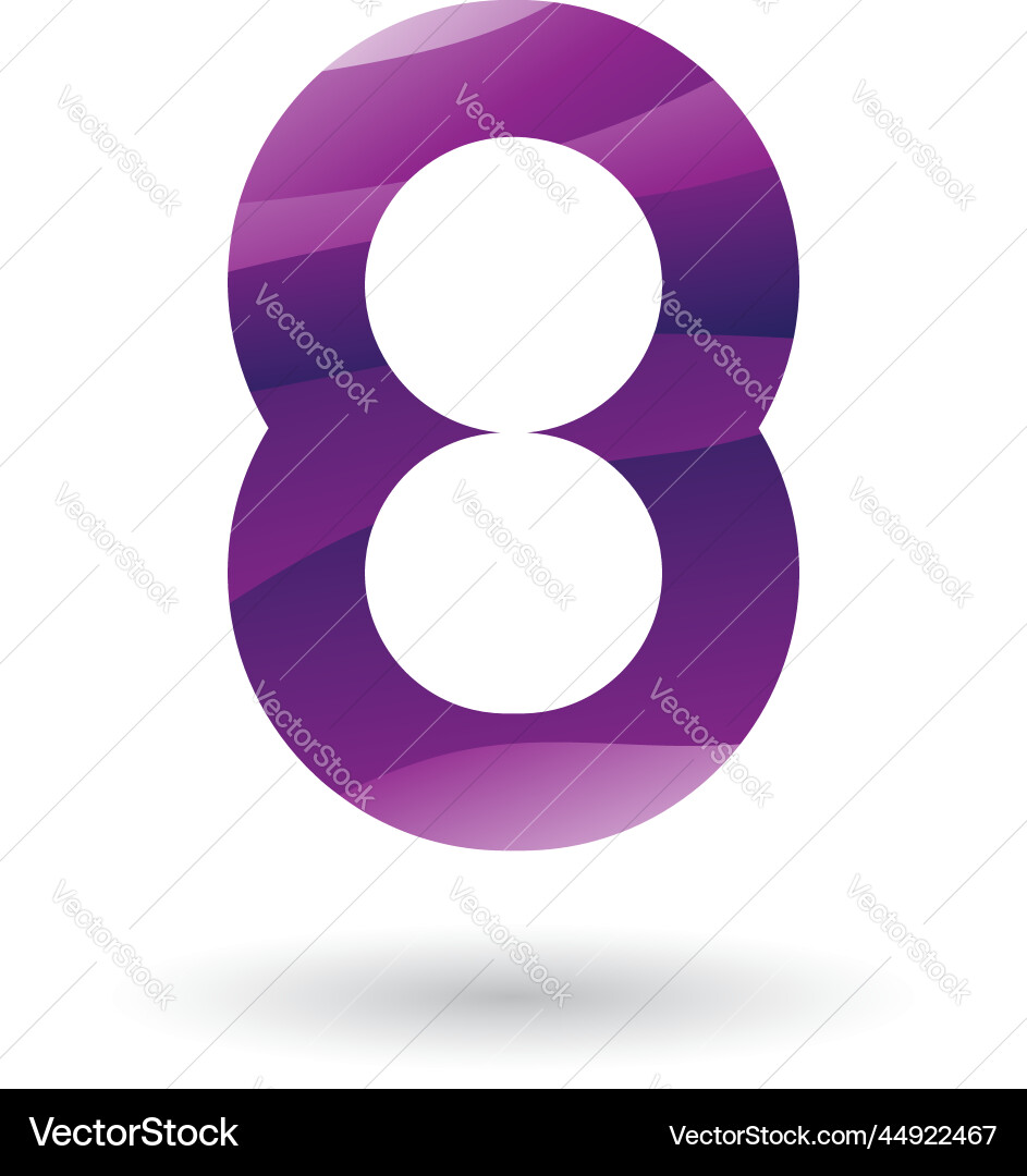 Purple Number 8 Icon Royalty Free Vector Image
