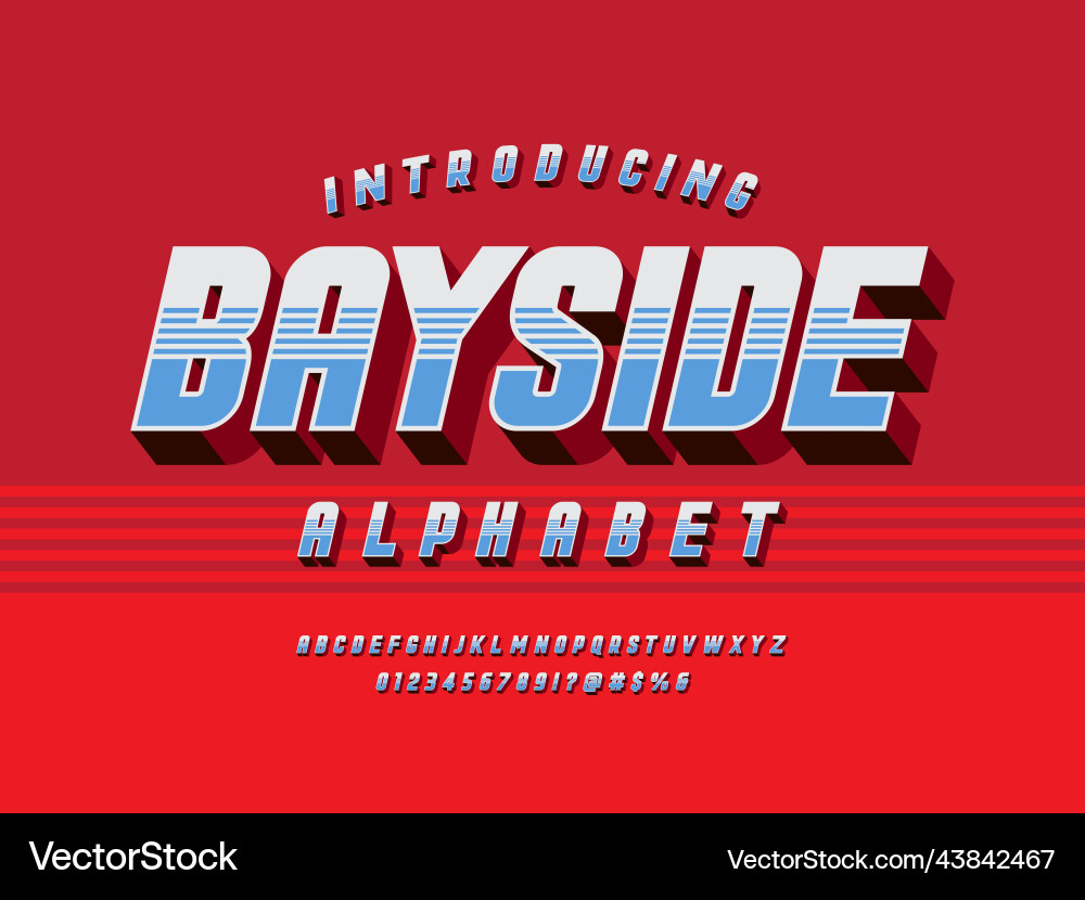 Retro font Royalty Free Vector Image - VectorStock