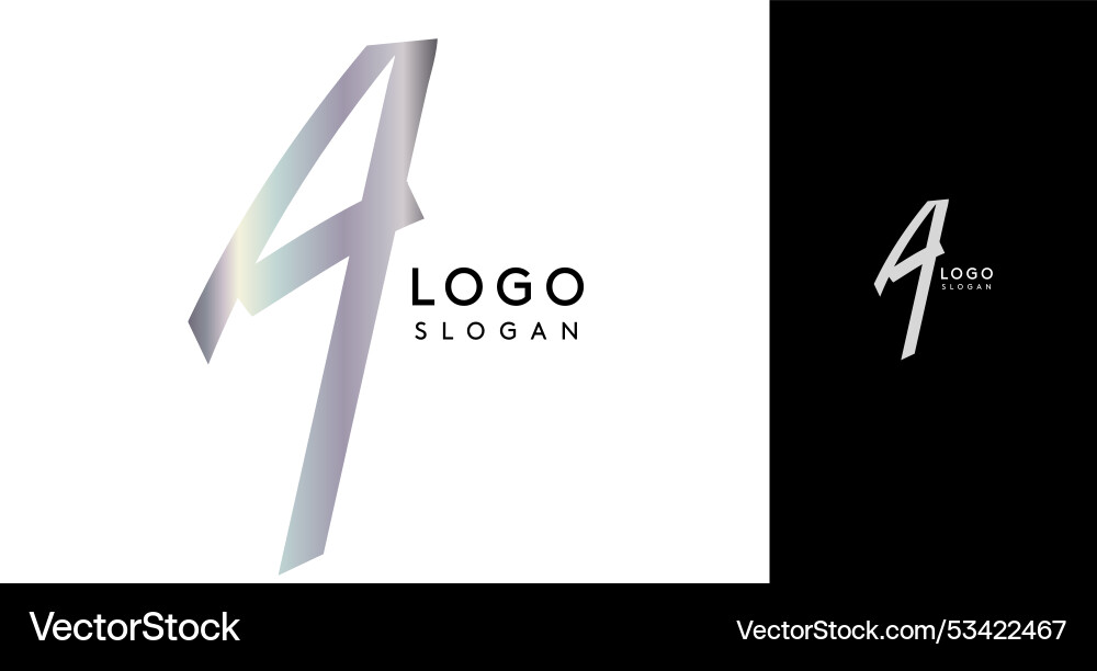 Shiny chromatic letter a metallic monogram Vector Image