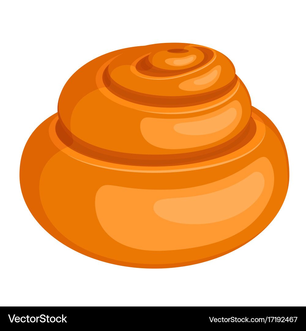 Spiral-shaped bread roll isolated Royalty Free Vector Image