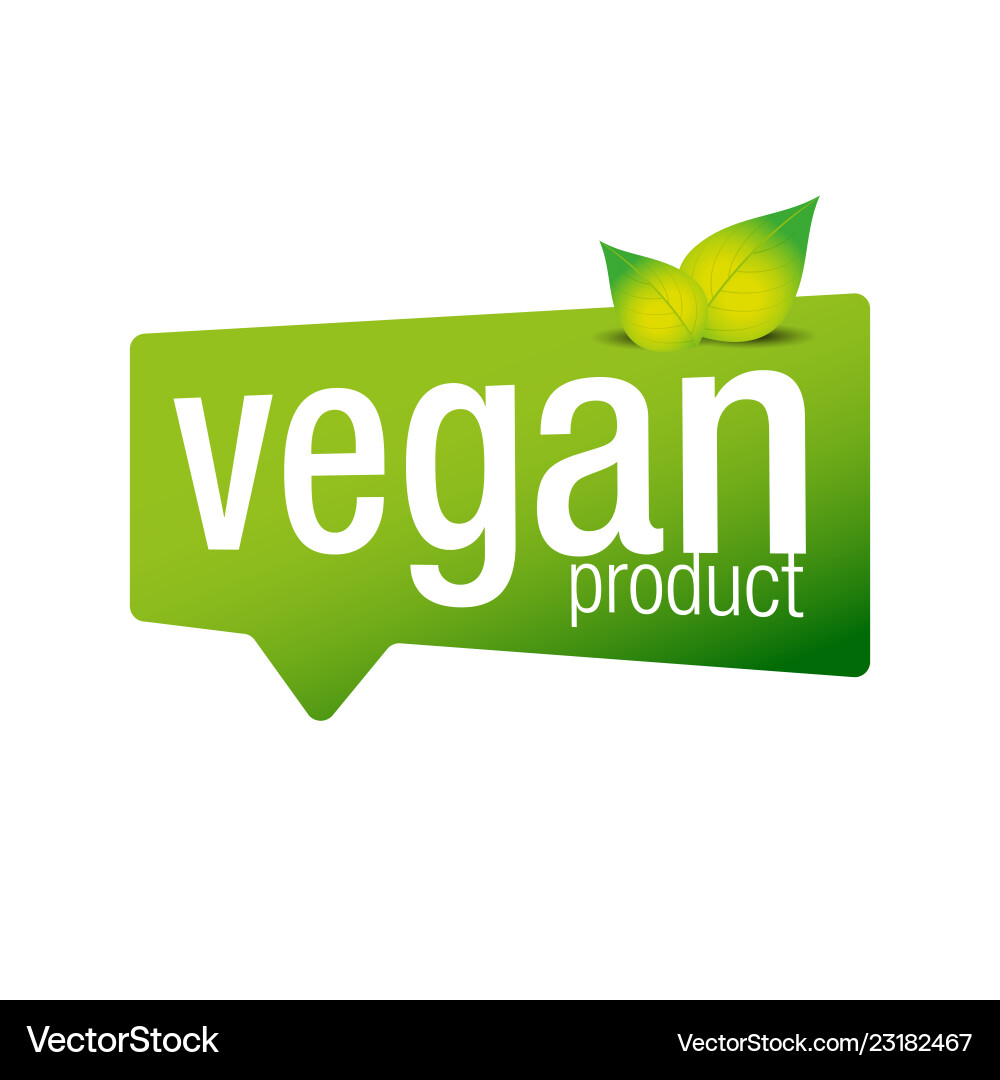 Vegan product label sign green Royalty Free Vector Image