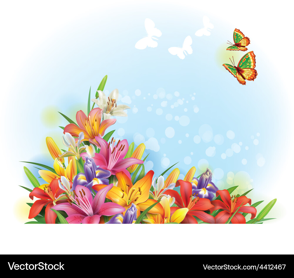 Vibrant Floral Arrangement Royalty Free Vector Image