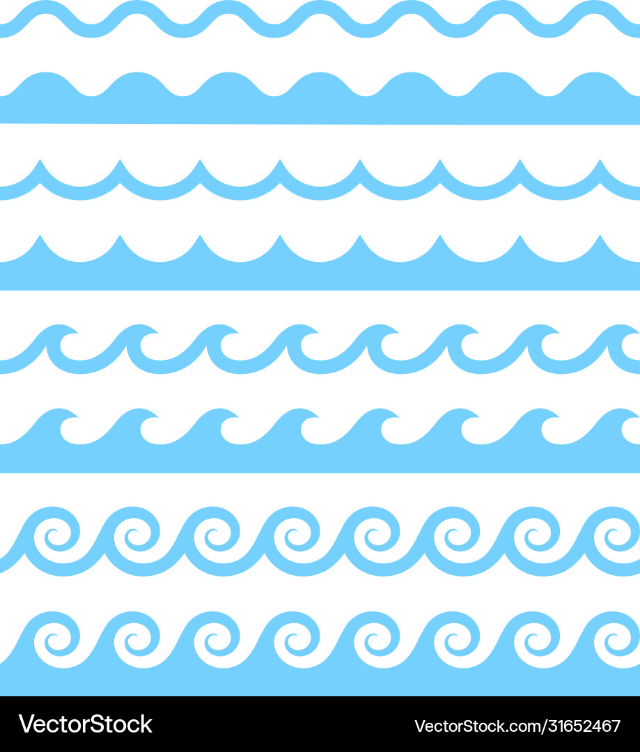 Water waves patterns Royalty Free Vector Image