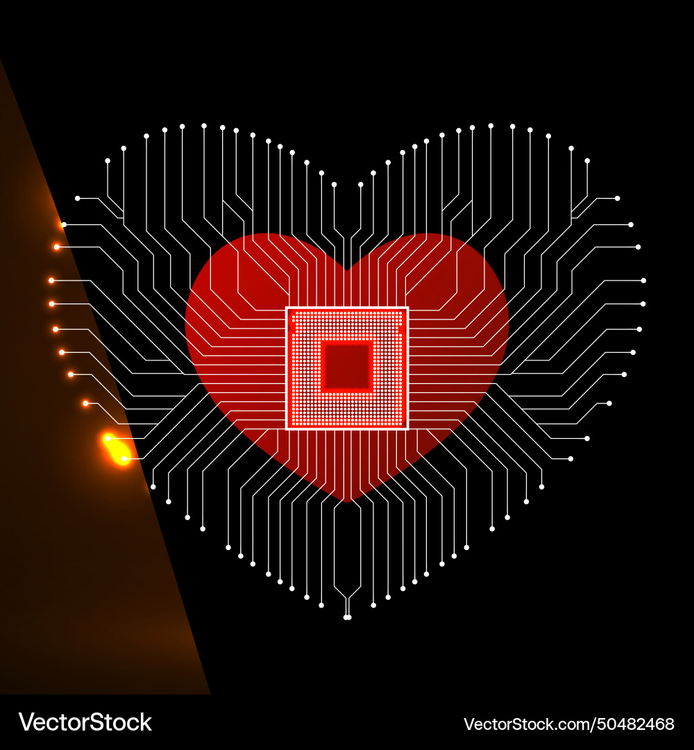 Abstract neon electronic circuit board in shape Vector Image