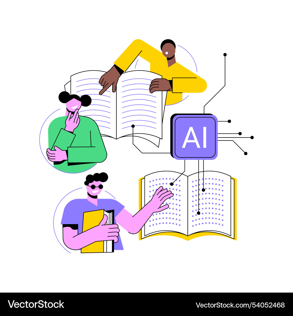 Ai-backed education equity initiatives abstract Vector Image