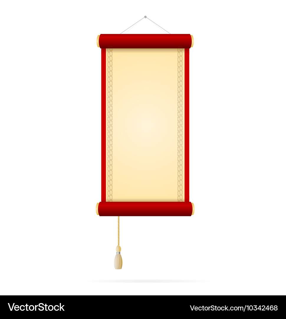 Chinese style paper scroll Royalty Free Vector Image