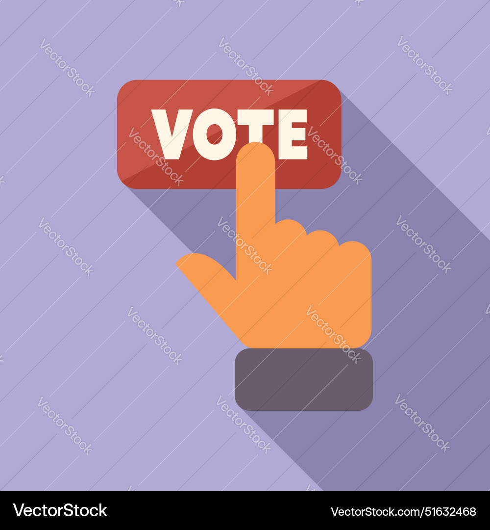 Hand pressing vote button online voting concept Vector Image