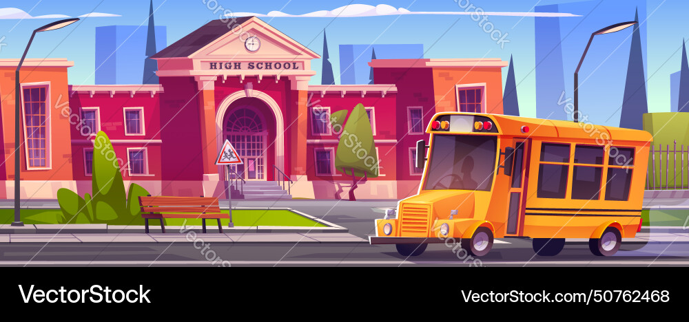 High school building facade Royalty Free Vector Image