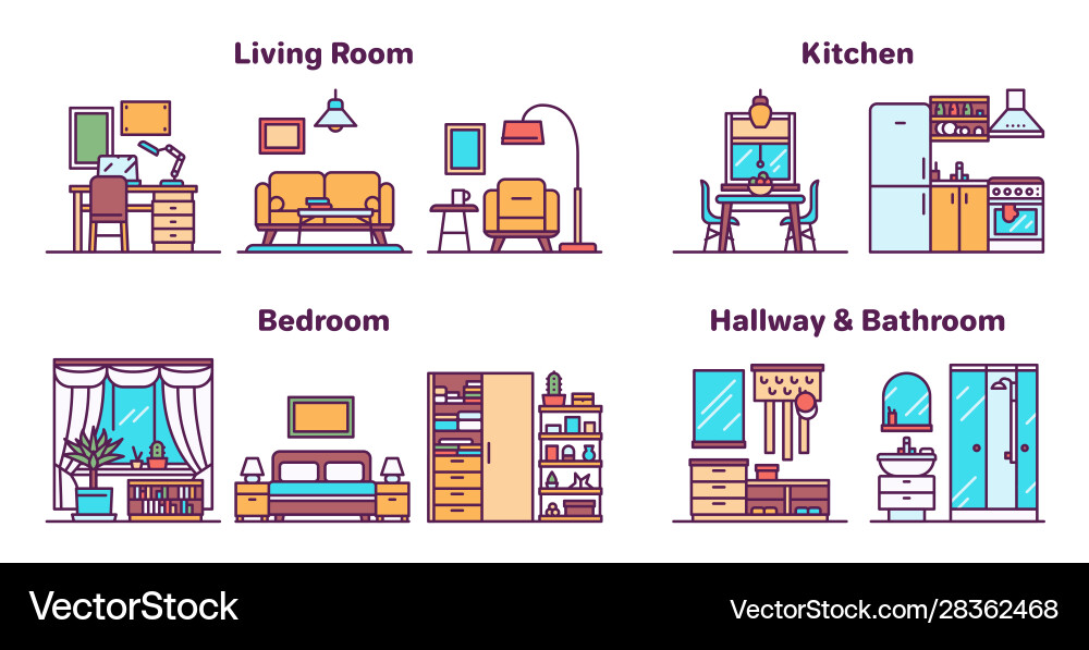 Types of rooms Vector Images & Graphics for Commercial Use | VectorStock
