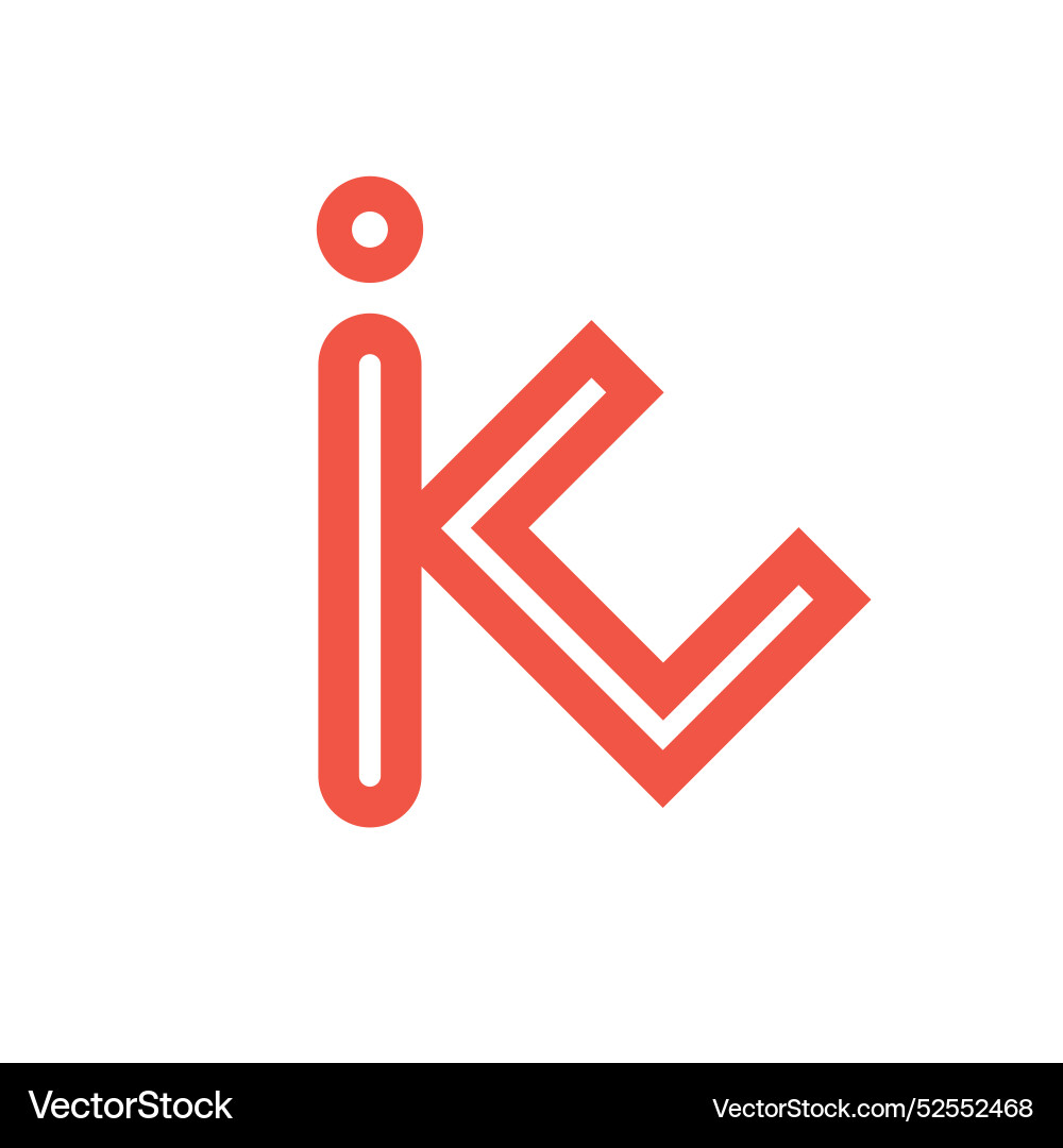 Ic and k letter icon concept design template Vector Image