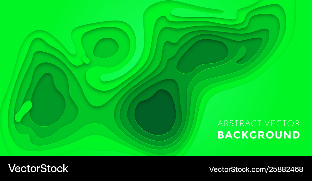Papercut green multi layer gradient background Vector Image