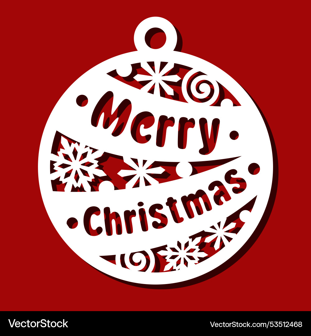 Round hanging christmas ball Royalty Free Vector Image