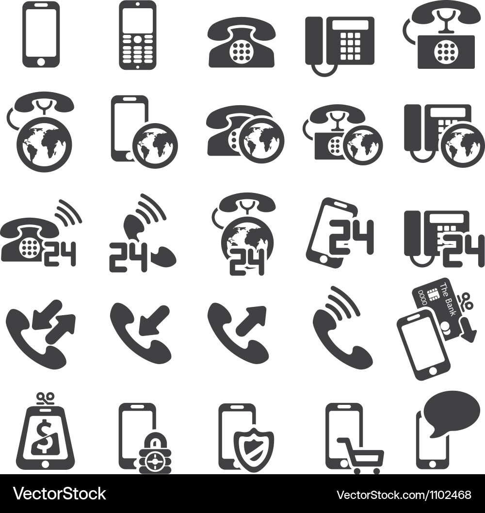 Set of phone icons Royalty Free Vector Image - VectorStock