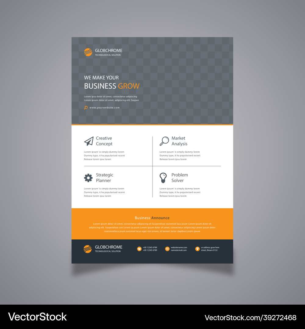 Simple flyer design template Royalty Free Vector Image