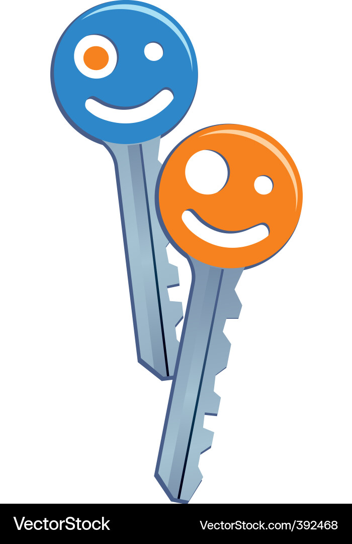 Smiling keys Royalty Free Vector Image - VectorStock