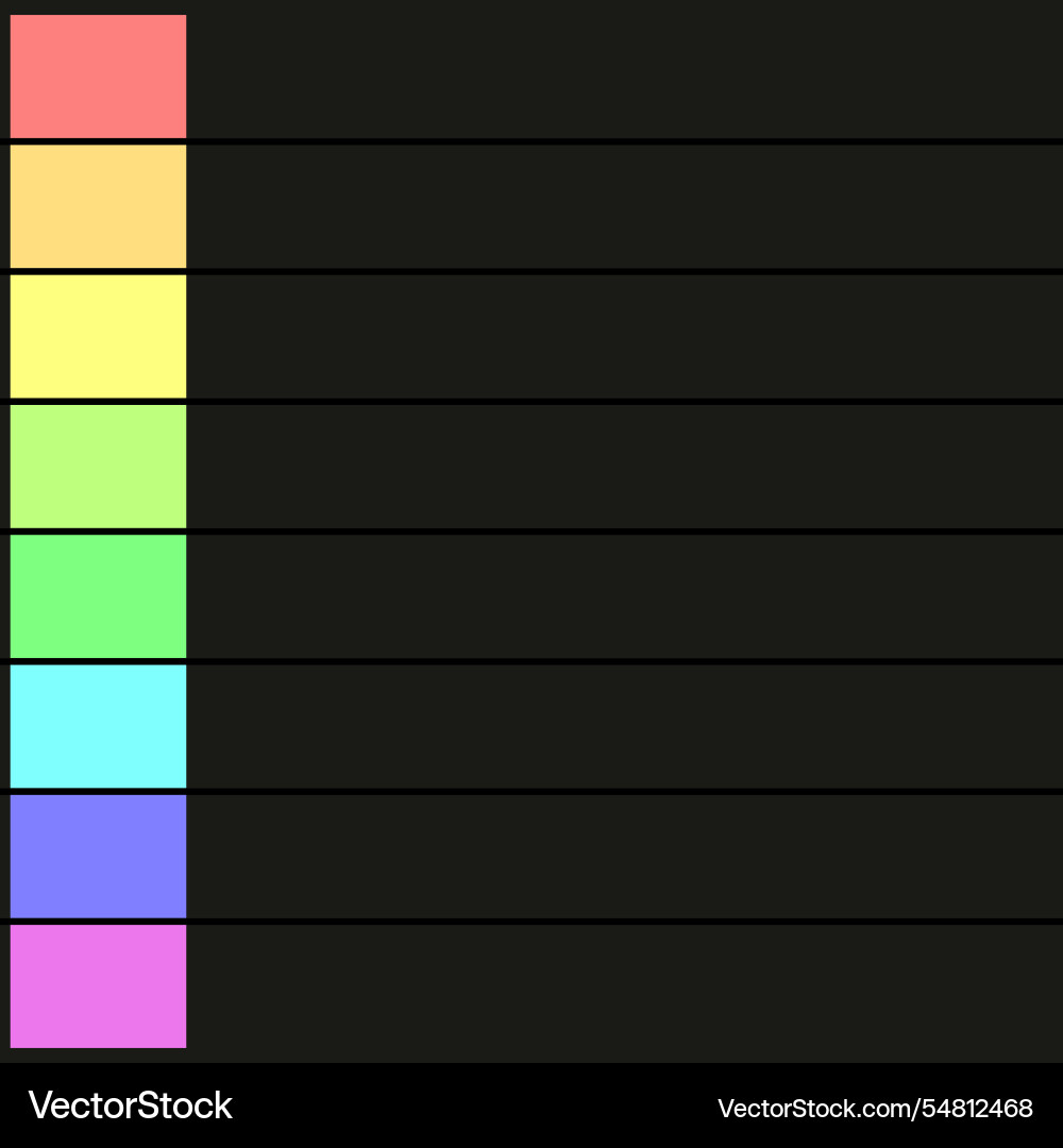 Tier list square ranking table template grid Vector Image