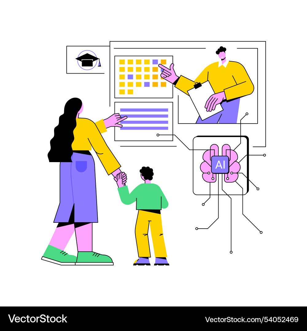 Ai-enhanced parent-teacher communication abstract Vector Image
