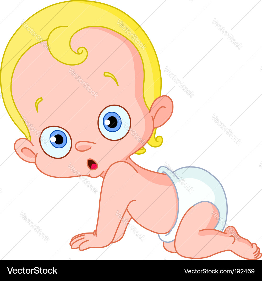 Baby crawling Royalty Free Vector Image - VectorStock