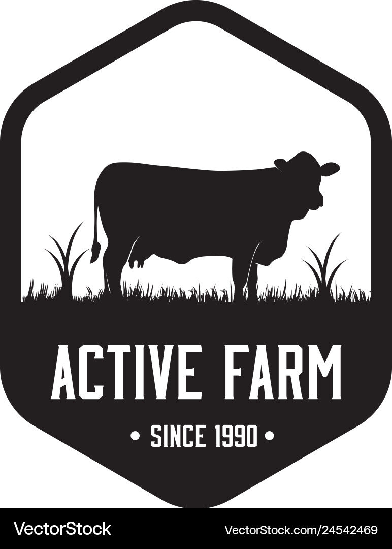 Black farm logo template Royalty Free Vector Image