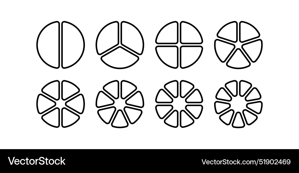 Circle division infographic icon set pie chart Vector Image Circle division infographic icon set pie chart Vector Image