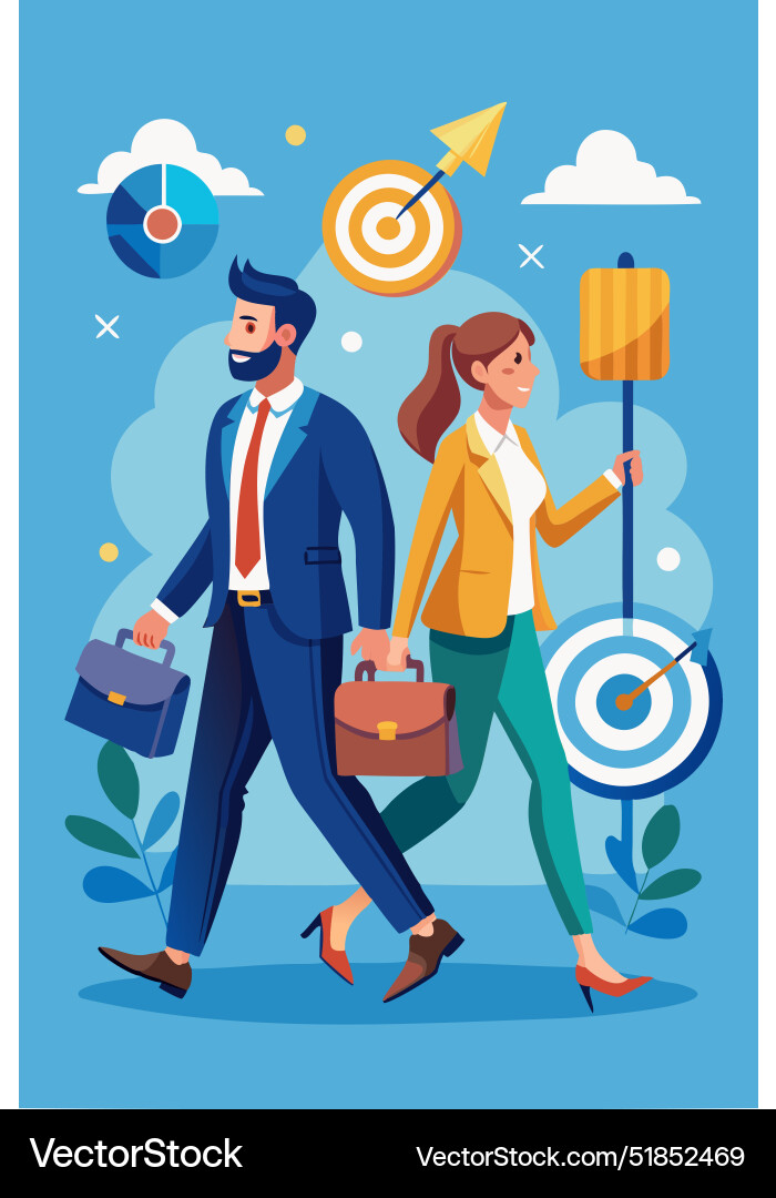 Diverse team advancing towards success Royalty Free Vector