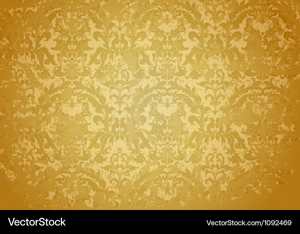 Golden Baroque Wallpaper Royalty Free Vector Image