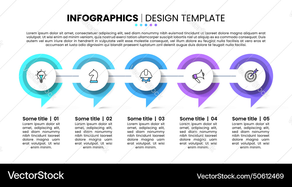 Infographic template a line with 5 connected Vector Image
