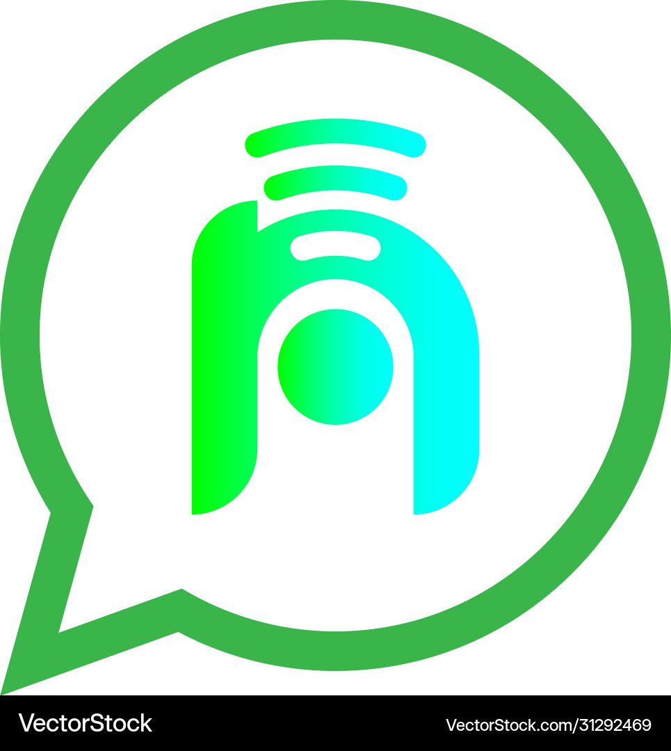 Letter n wireless connecting logo Royalty Free Vector Image