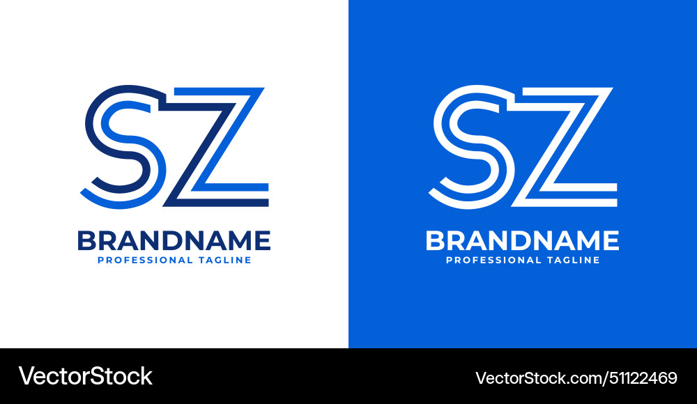 Letters sz line monogram logo suitable Royalty Free Vector